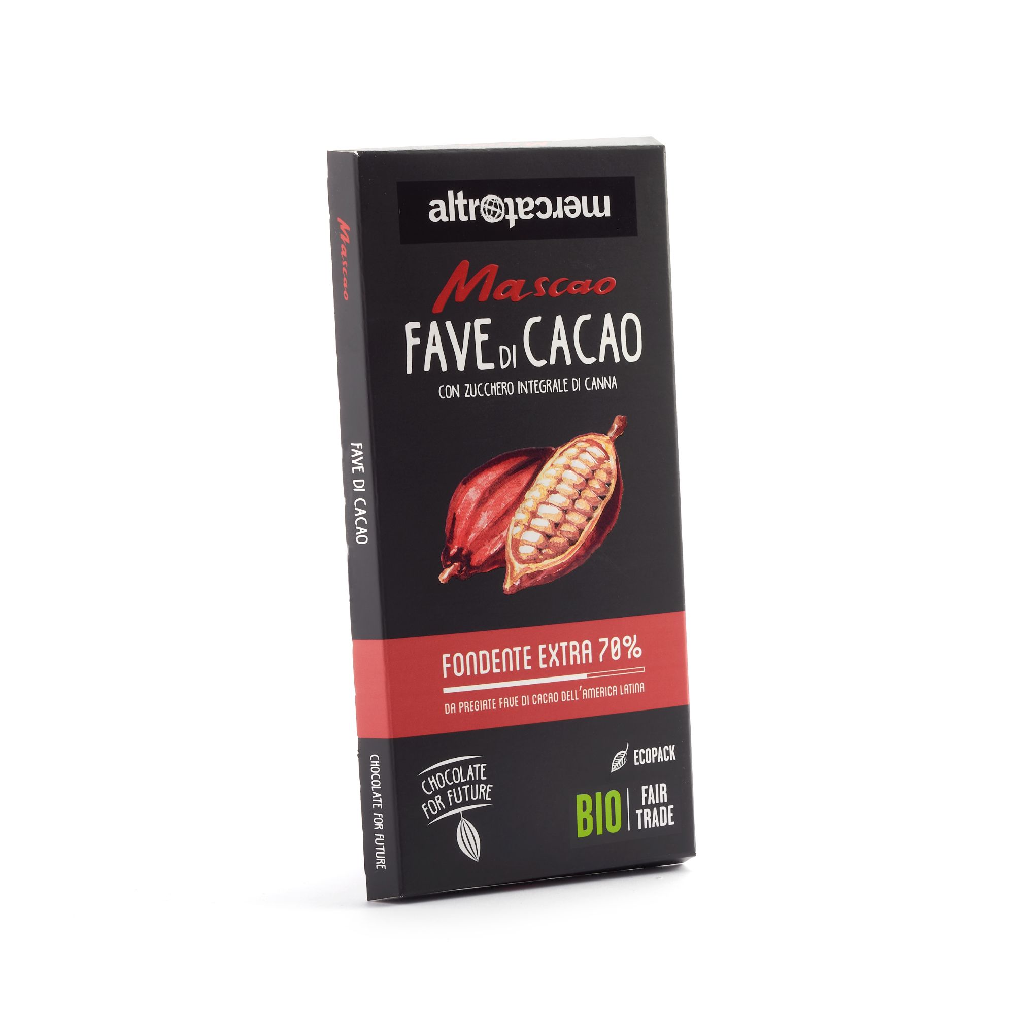 Cioccolato Mascao fondente extra con fave di cacao - bio - 80g ...